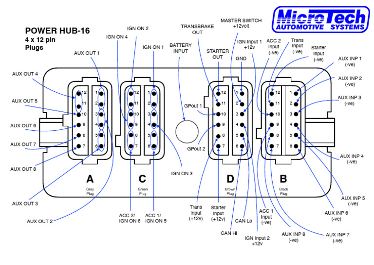 POWER HUB 16 Pin Diagram | PDF | Electrical Engineering | Electronics