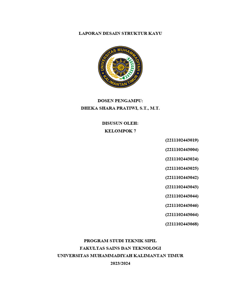 Laporan Desain Struktur Kayu k7 | PDF