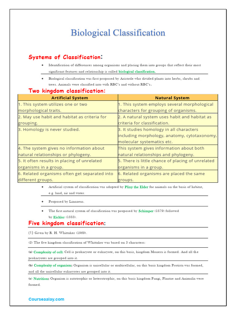 Biological Classification | PDF | Cell (Biology) | Bacteria
