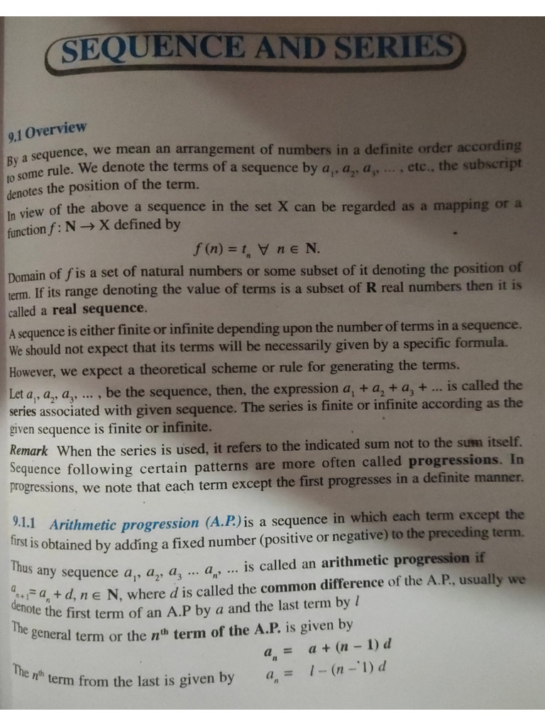 SEQUENCE AND SERIES | PDF