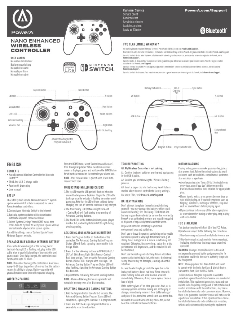 Powera Nano Enhanced Wireless Controller Switch Manual 2021 1643936724 ...