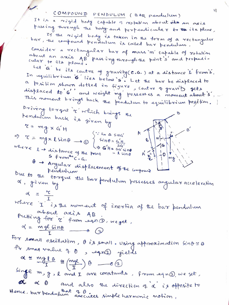 Compound Pendulum & Kater's Pendulum | PDF | Horology