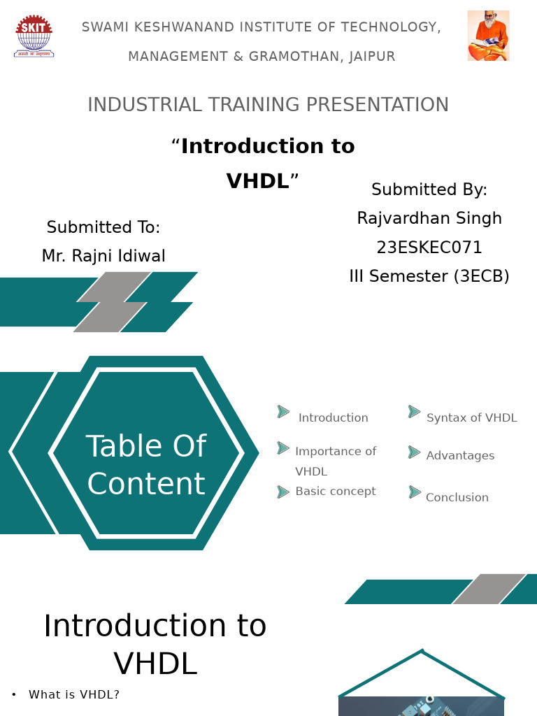 Rajvrdhan VHDL ppt | PDF | Vhdl | Logic Gate