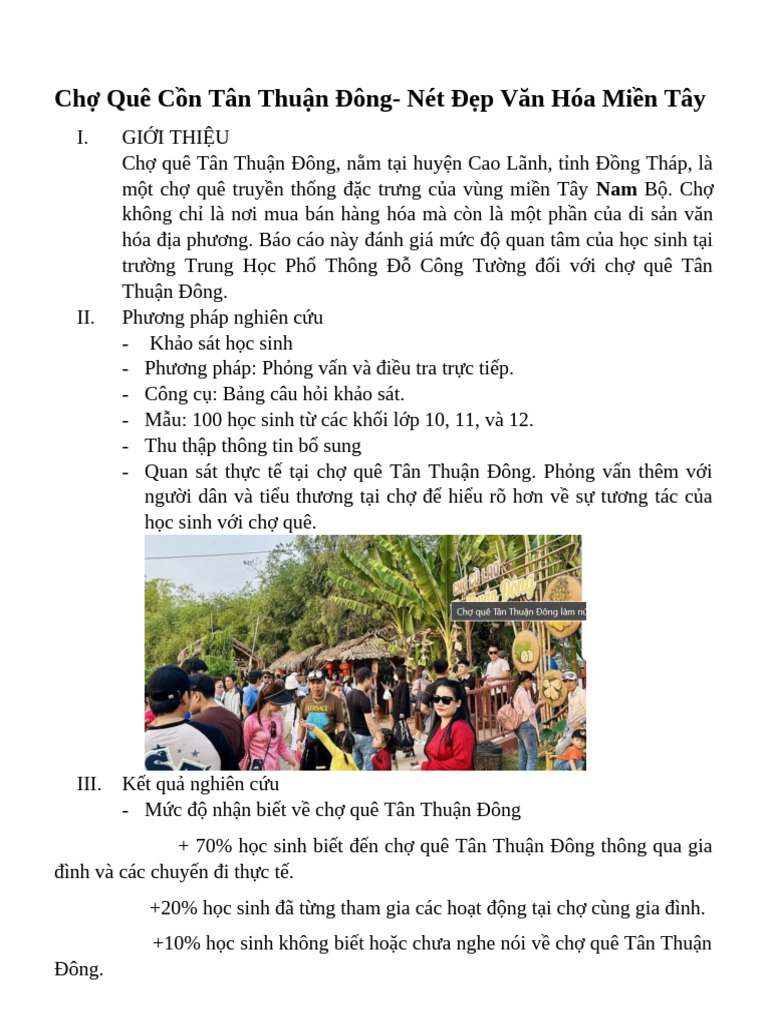 Chợ Quê Cồn Tân Thuận Đông (NHÂN) | PDF