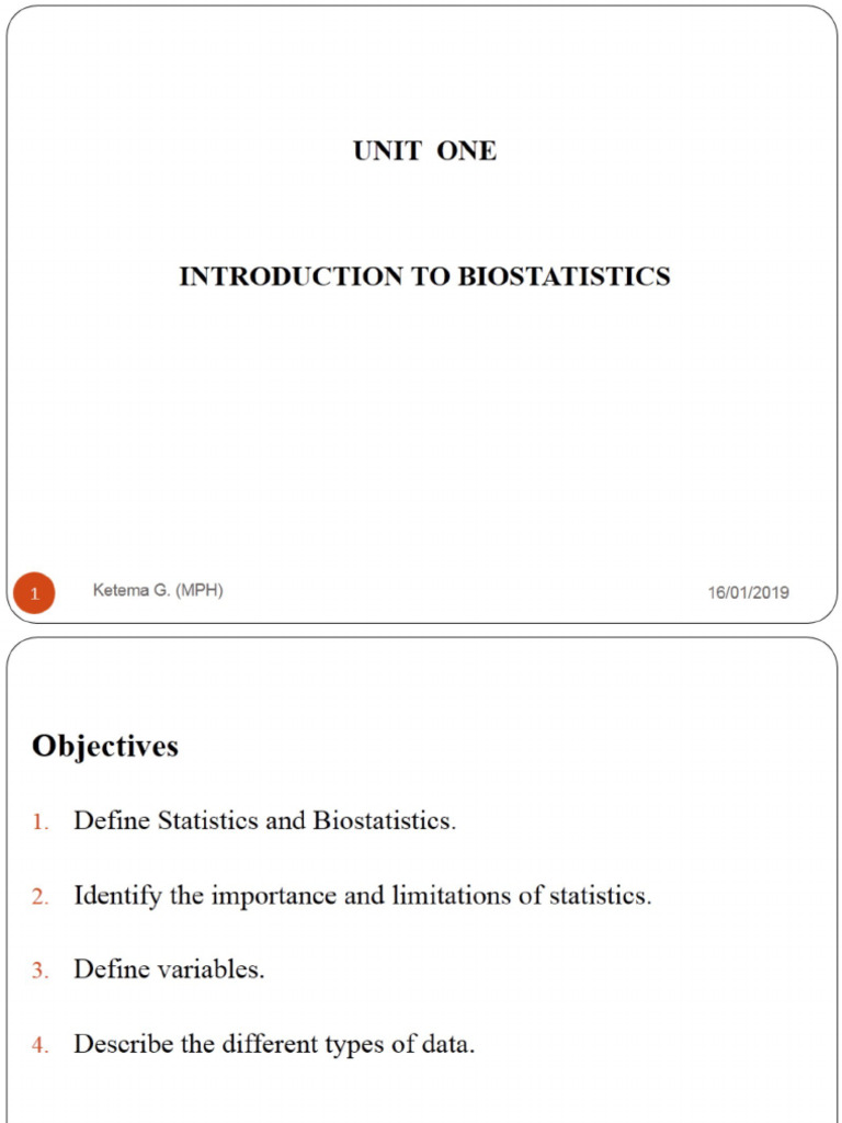 UNIT 1a. Introd Biosta. | PDF