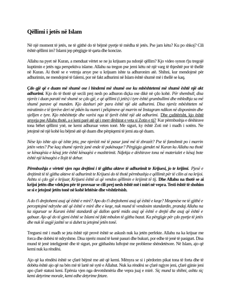 Purpose of Life in Islam | PDF