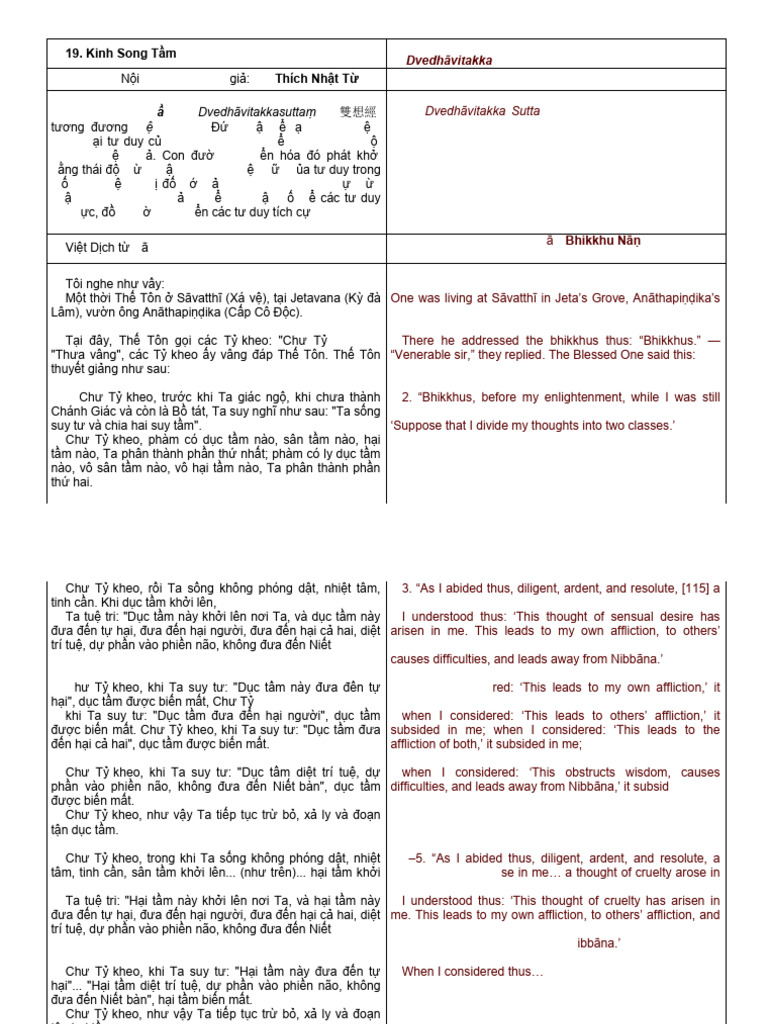 019 Kinh Song Tầm - Two Kinds of Thought | PDF