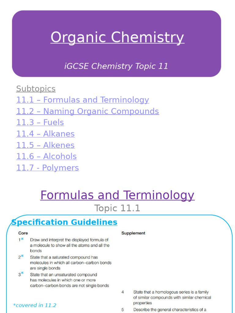 Organic Chemistry - Extended IGCSE | PDF | Alkene | Cracking (Chemistry)