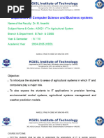 Ai3021 - It in Agricultural System Syllabus | PDF | Agriculture