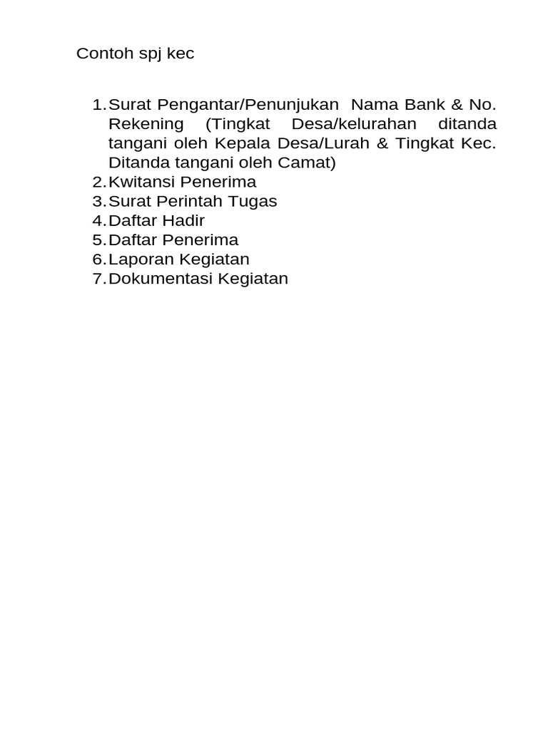 1. Contoh SPJ Kec | PDF