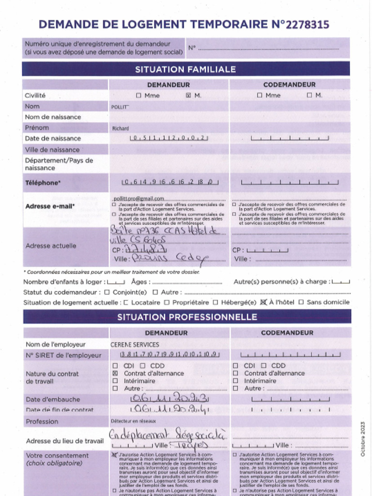 Dossier Demande Logement | PDF