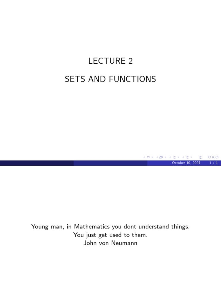 Beamer Sets and Functions 10-2024 | PDF | Set (Mathematics) | Function (Mathematics)