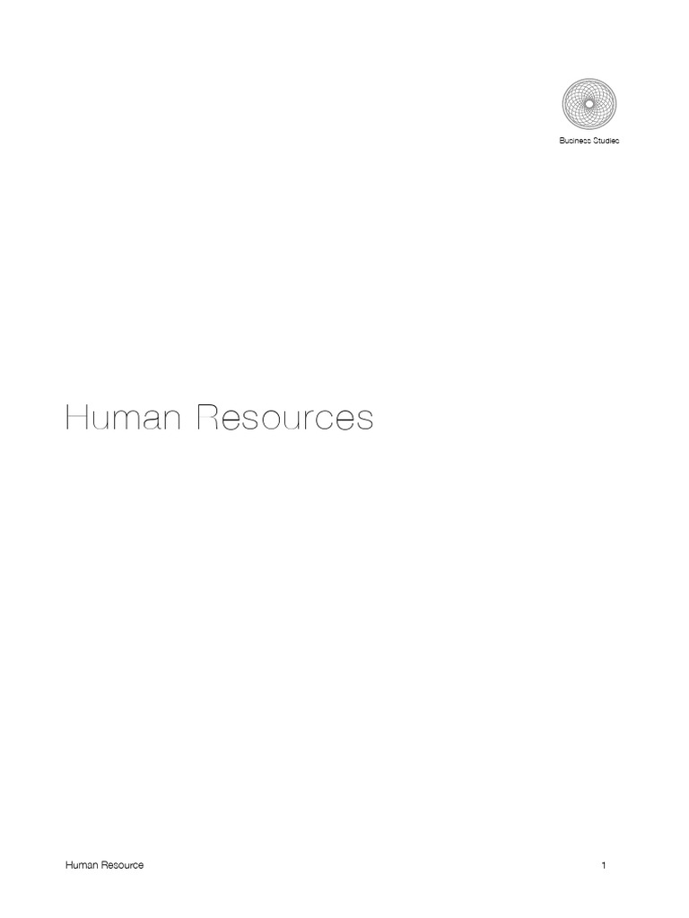 Business Studies - Human Resources Notes | PDF | Employment | Human ...
