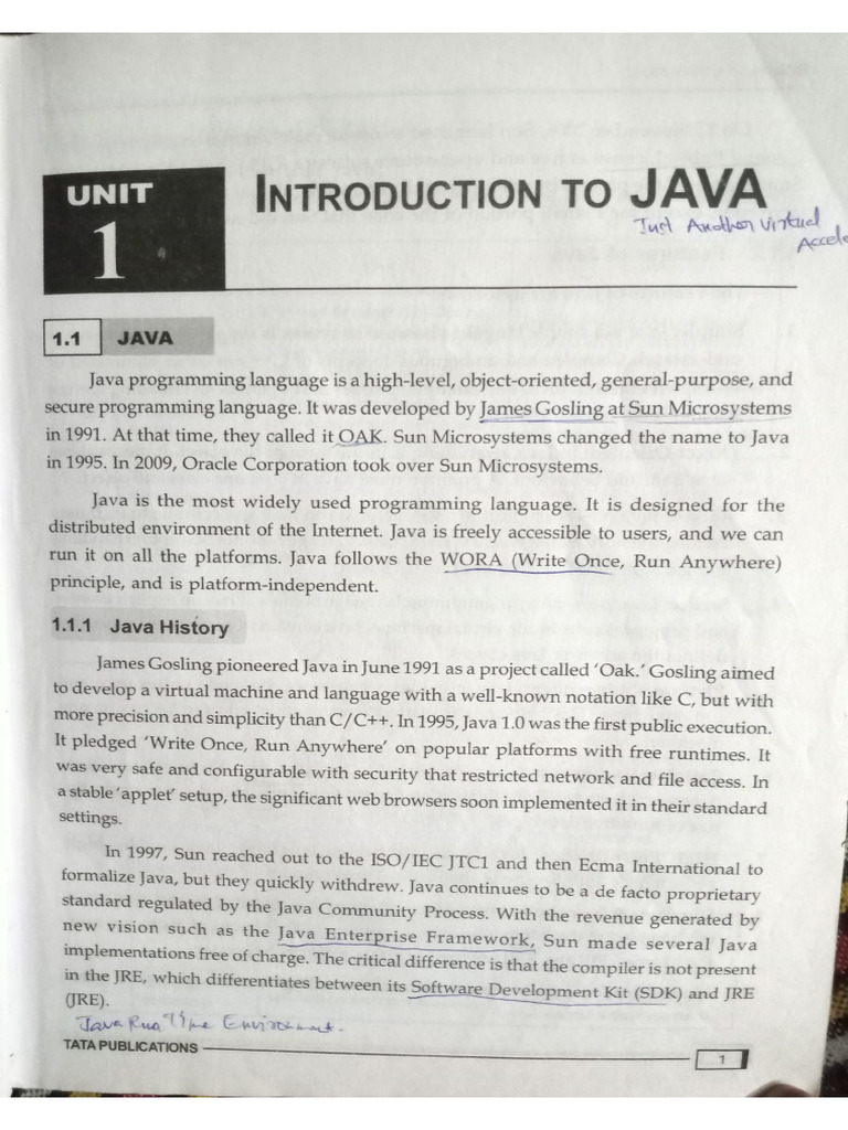 Tata Unit 1 Java | PDF