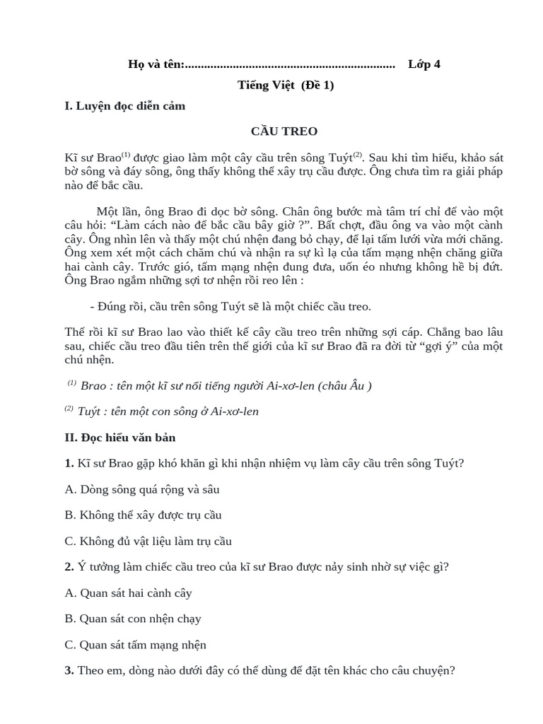 TIENG VIET 3 LEN 4 HE 2024-2025 | PDF