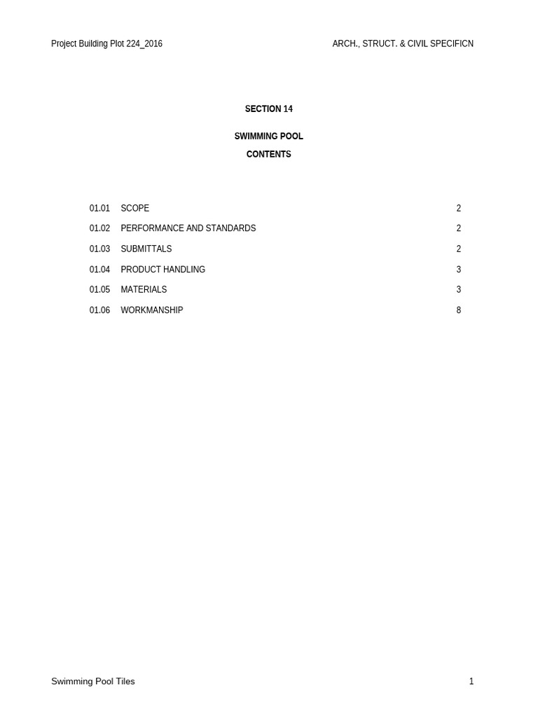 Section 14 - Swimming Pool Tiles | PDF | Concrete | Tile