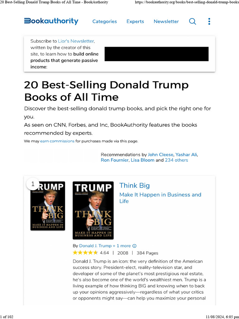 20 Best-Selling Donald Trump Books of All Time | PDF