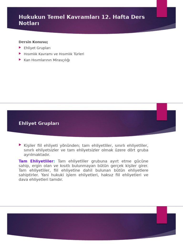 Hukukun Temel Kavramlari 12. Hafta Ders Notlari | PDF