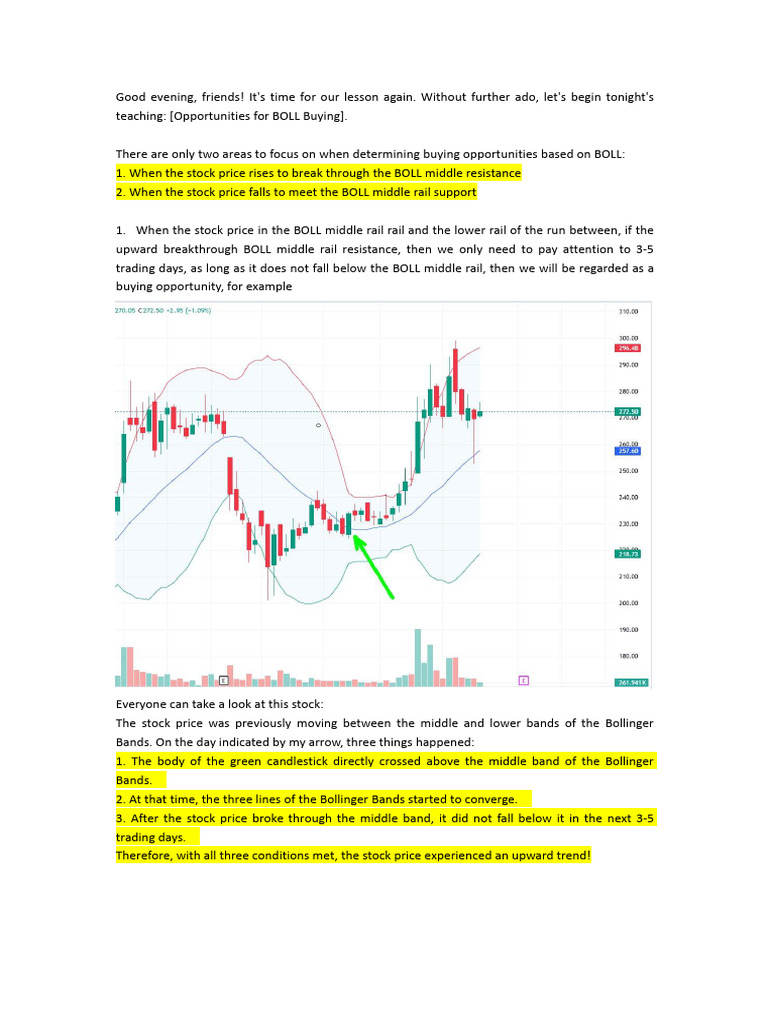 Chapter 7 - (BOLL Buying Opportunity) | PDF | Stocks | Prices