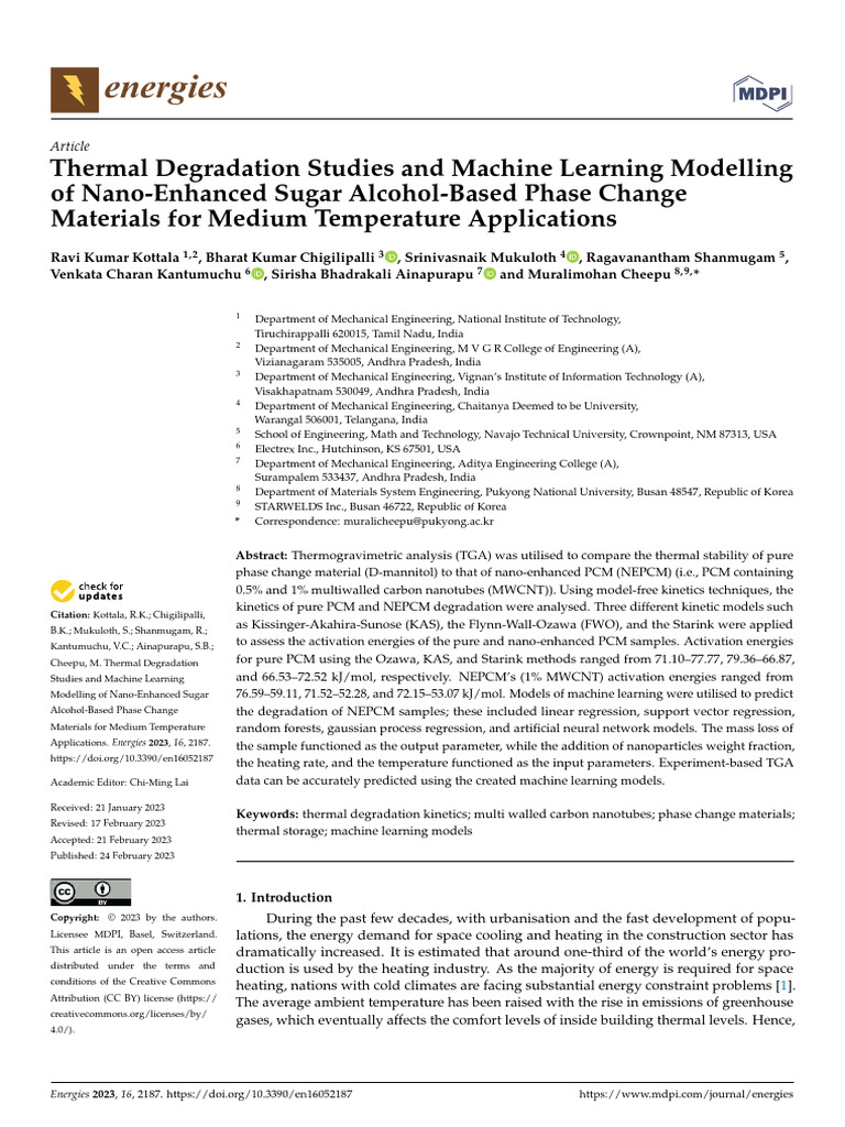Paper on pcm | PDF | Pyrolysis | Thermogravimetric Analysis
