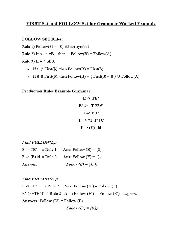 FOLLOW SET Rules | PDF