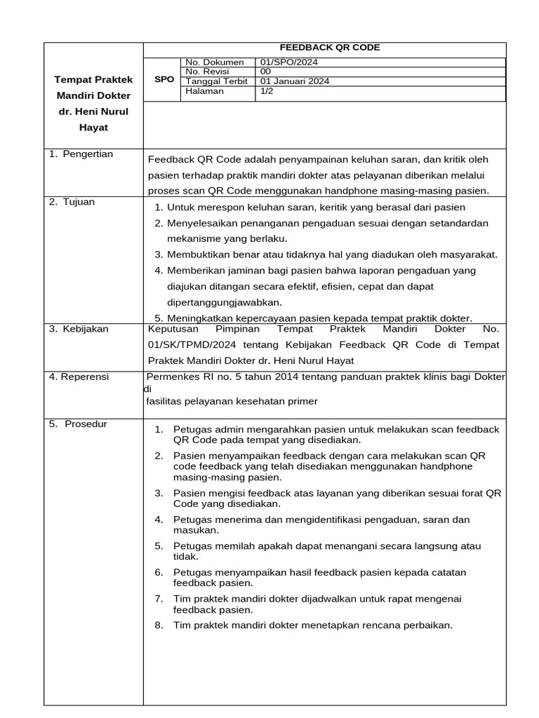 Spo Feedback QR Code | PDF