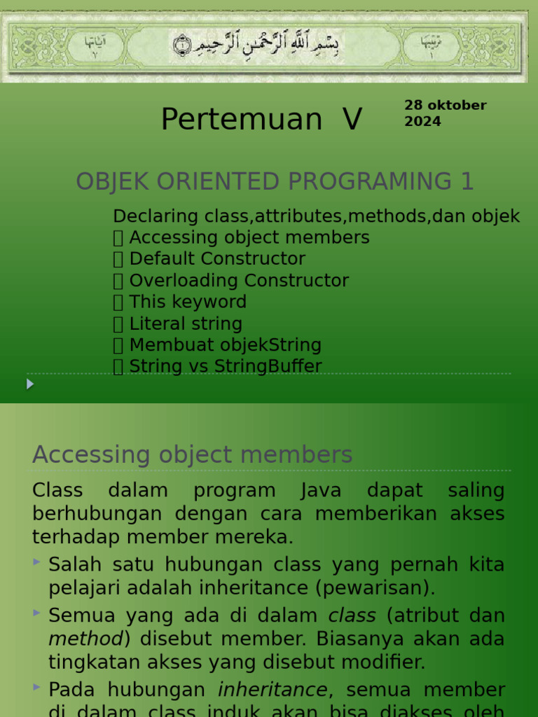 Declarasi Class, Atribut,Metodes Dan Objek Accesing Objec Member ...