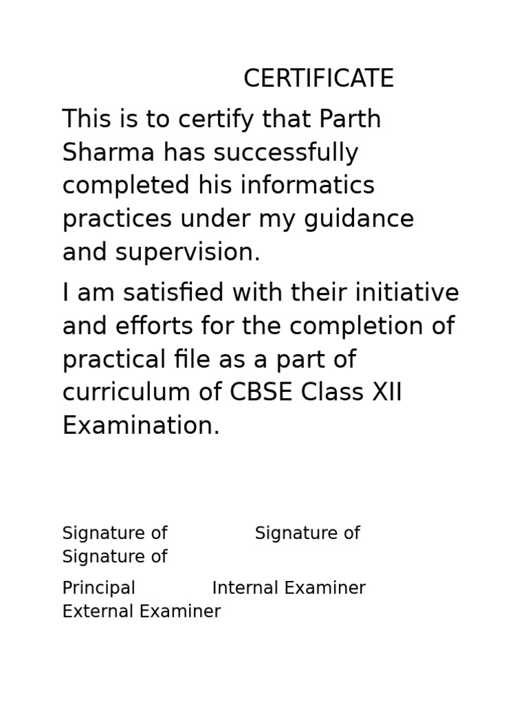Signature of Signature of Signature of Principal Internal Examiner ...