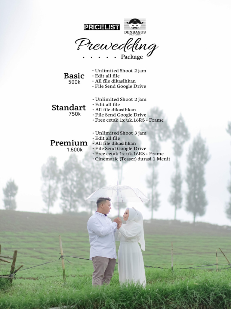 Price List Prewedding 2024 | PDF