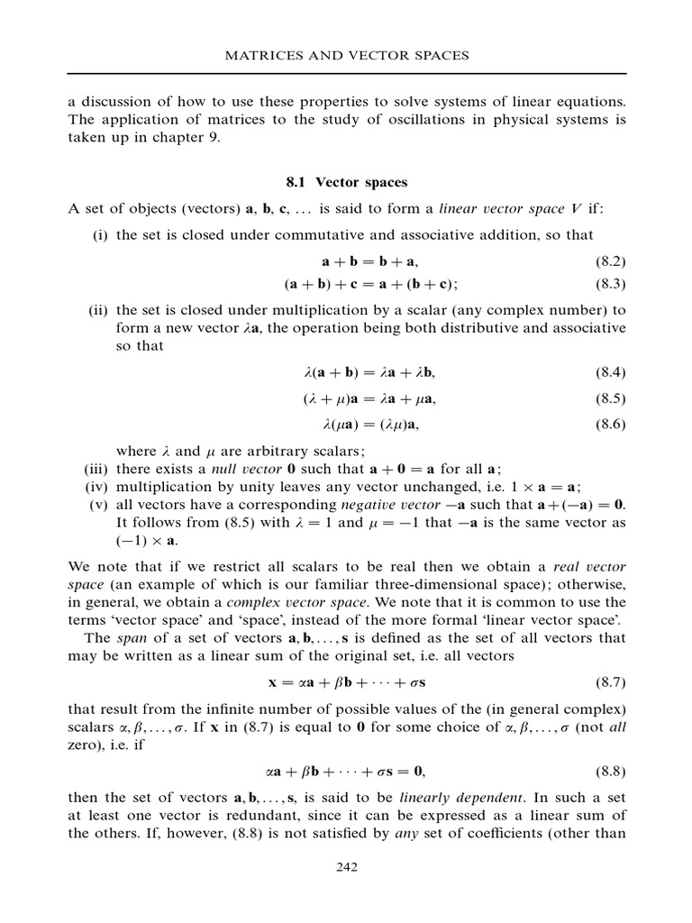 vector space | PDF | Vector Space | Euclidean Vector