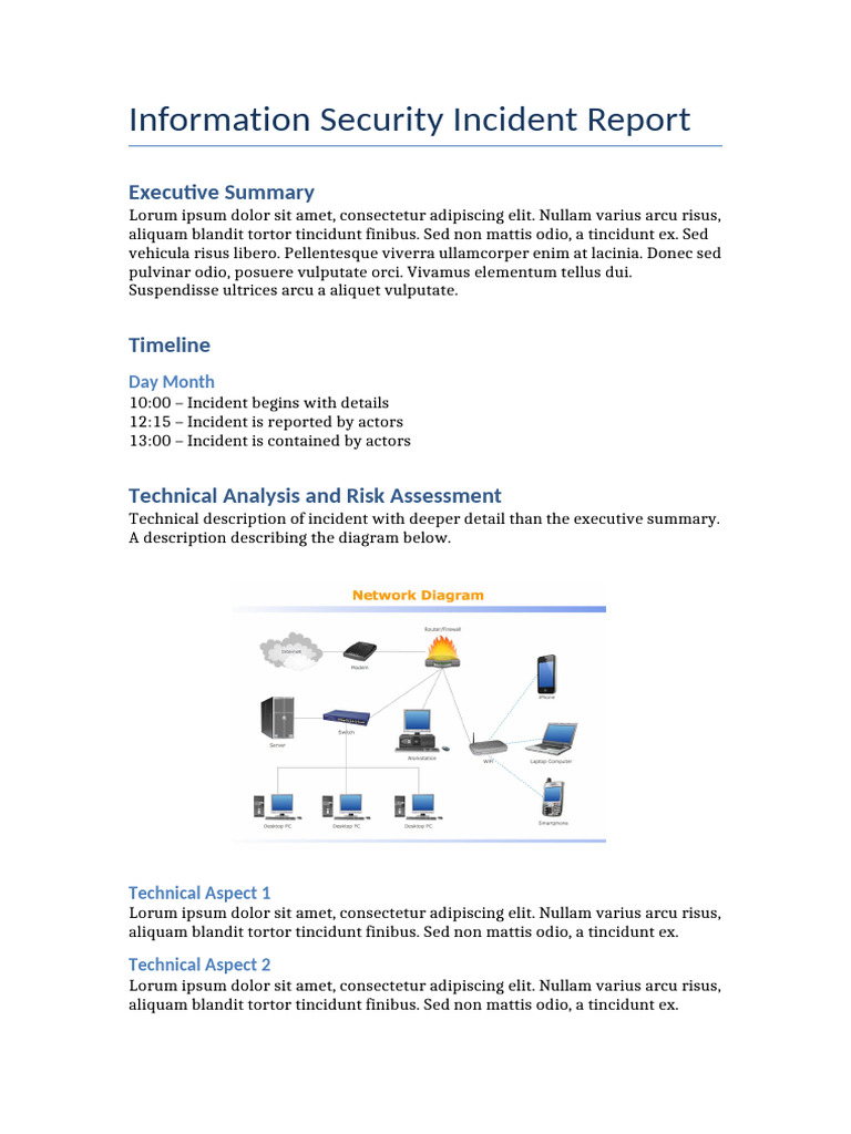 Information Security Incident Report Template | PDF