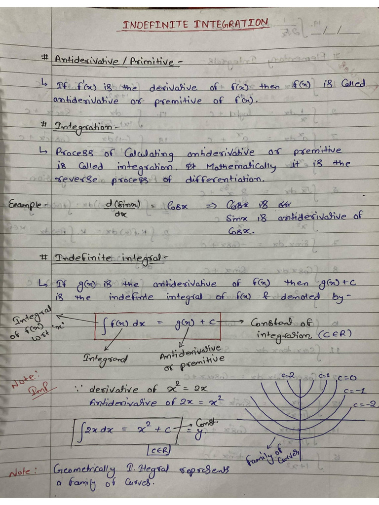 Indefinite Integration | PDF