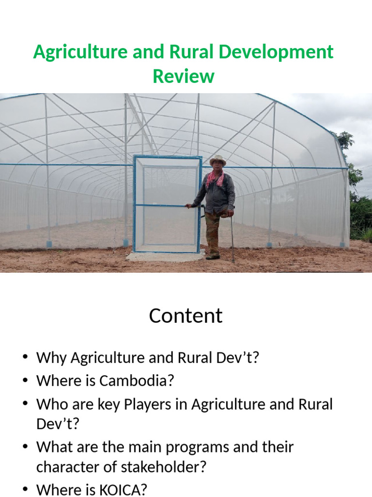 1-Agriculture and Rural Dev't Review | PDF | Agriculture | Infrastructure