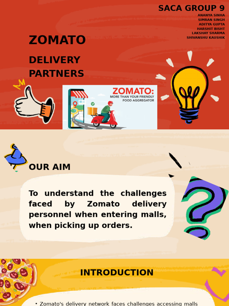 Zomato PPT Saca - GRP 9 | PDF
