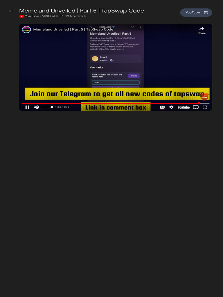 Memepad Unvield Part 5 Tapswap Code - Google Search | PDF