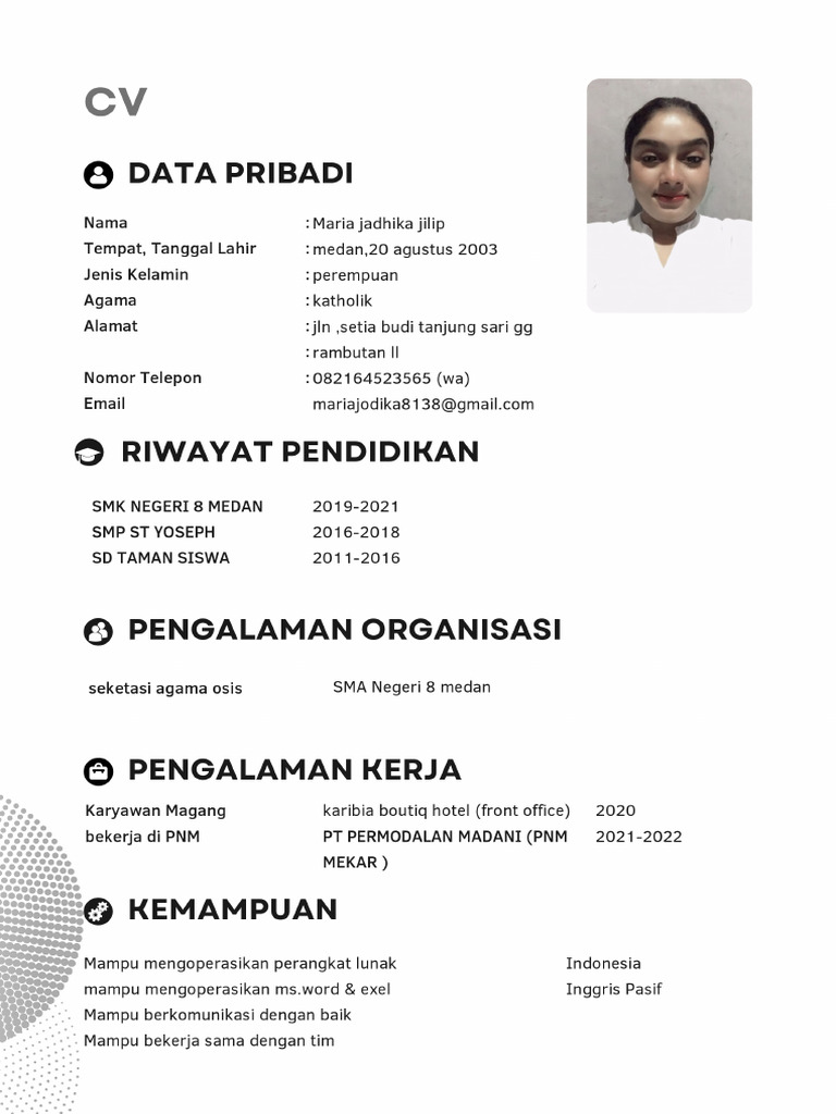 CV Maria Jodika | PDF