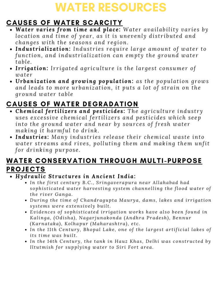 Water Resources notes | PDF | Dam | Reservoir