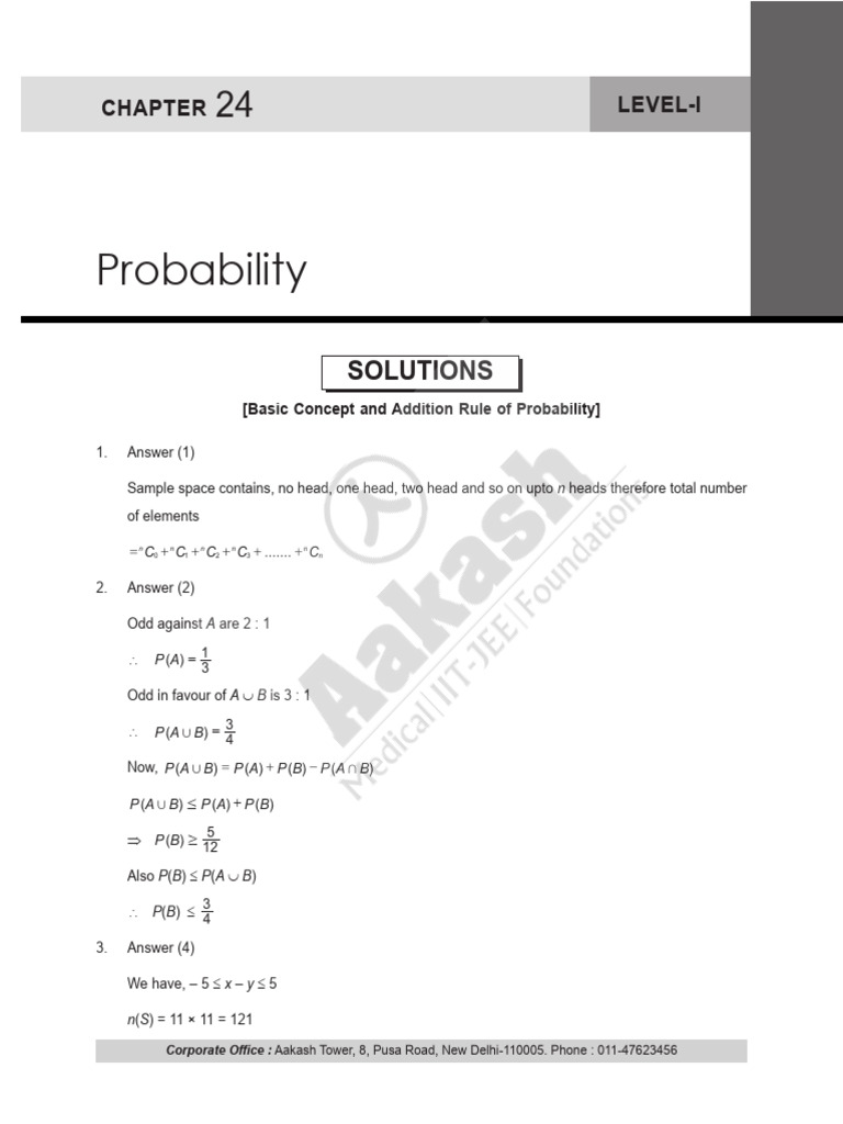 CLS ENG 24 25 XIII Mat Target 6 Level 1 Chapter 24 | PDF | Measure Theory | Mathematical Objects