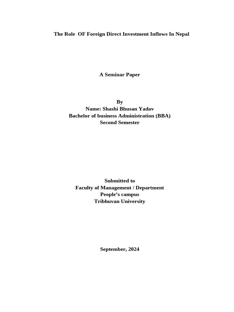 Seminar Paper | PDF | Foreign Direct Investment | Qualitative Research