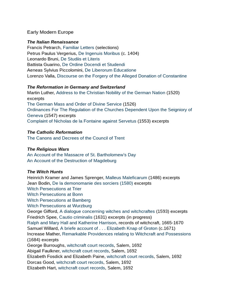 Early Modern Europe Pdf