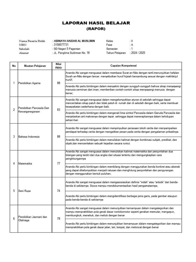 Aplikasi Rapot 2 | PDF
