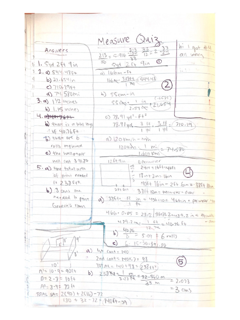 Measurement Quiz | PDF