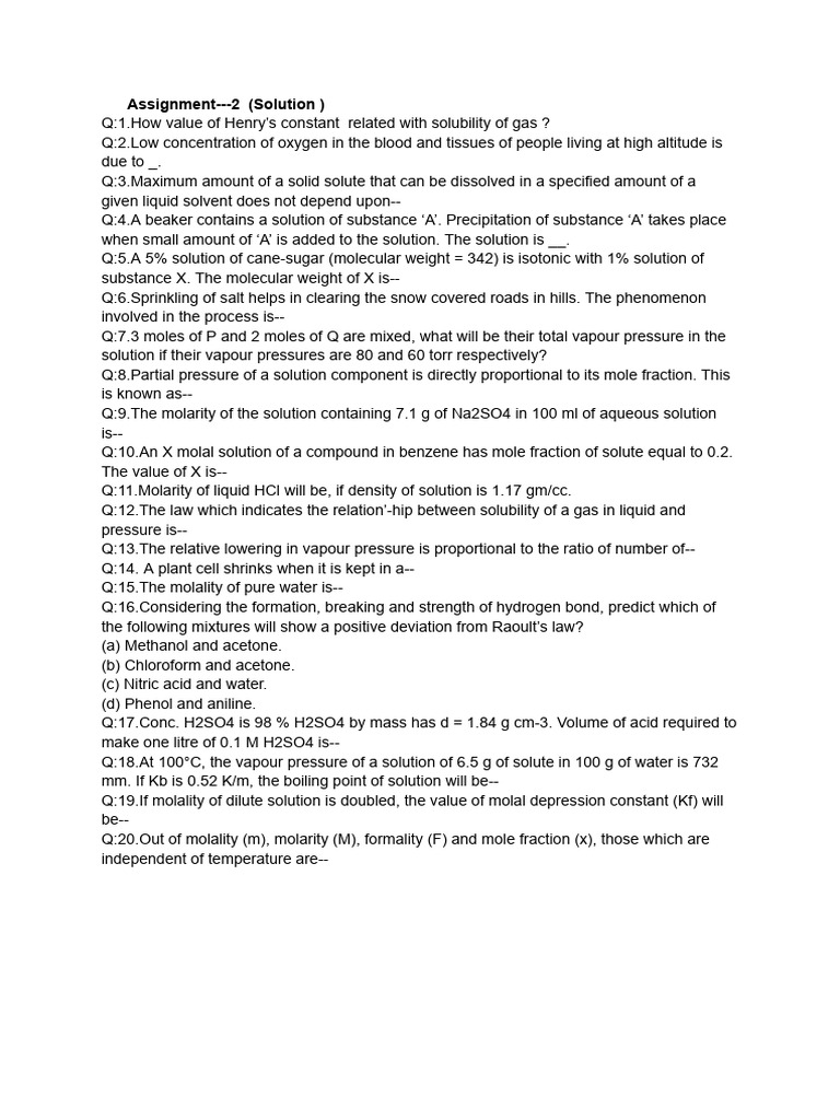 Assignment 1 Solution PDF