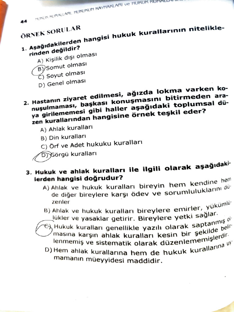hukuka-giris-ornek-calisma-sorulari-i (1) | PDF