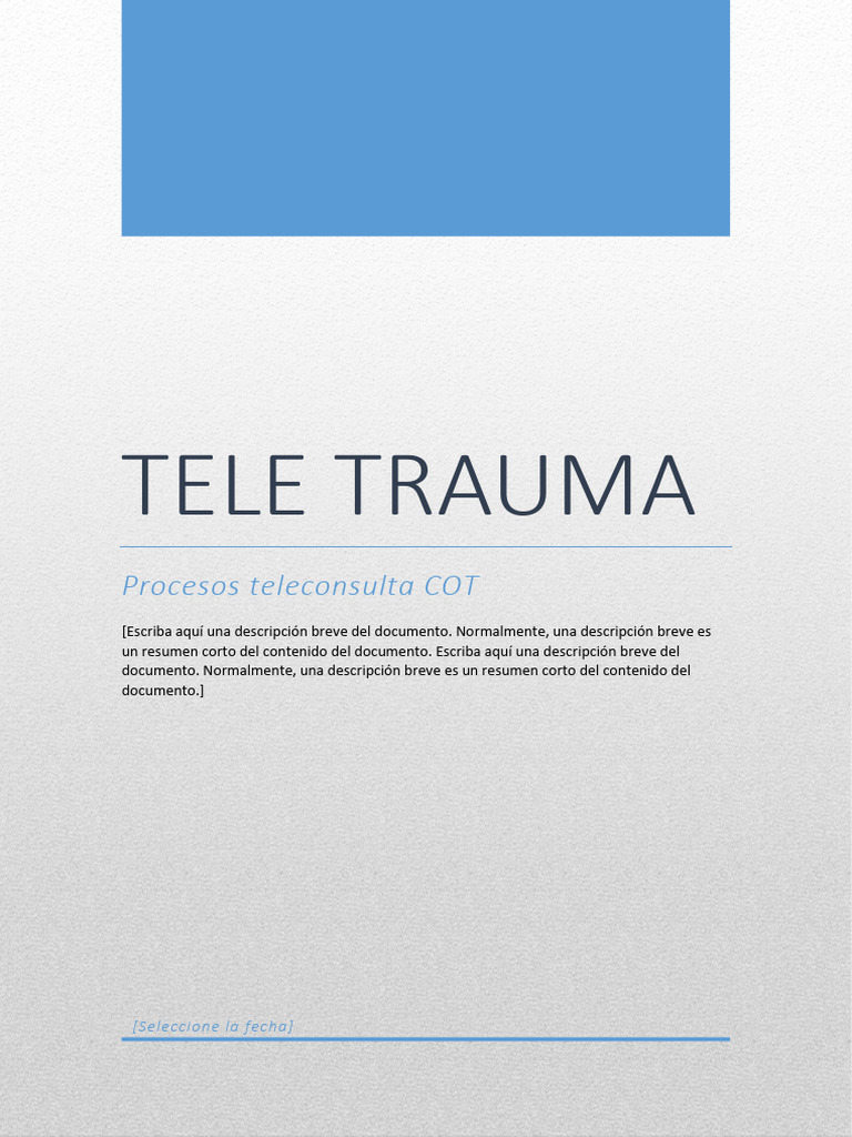 Tele Trauma | PDF | Rodilla | Medicina CLINICA