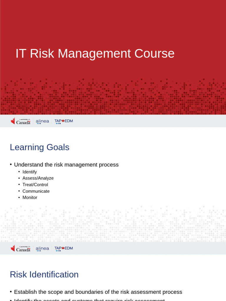 IT Risk Management Course Overview | PDF | Risk | Risk Management