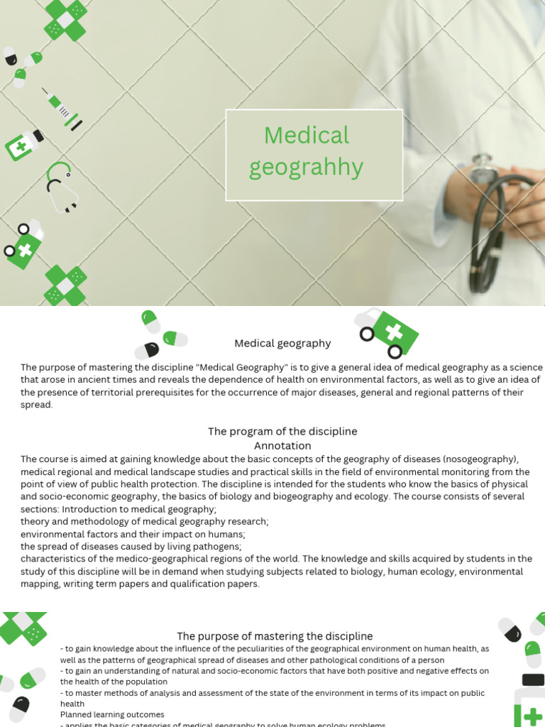 Medical Geography Topic #1 | PDF | Geography | Infection
