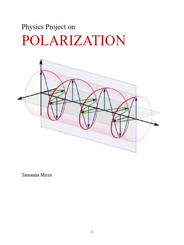 TamannaMirza Polarization | PDF | Polarization (Waves) | Physics