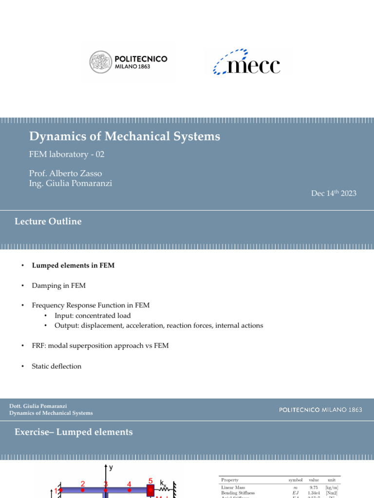 MSD_FEM2023_Lab02 (3) | PDF | Bending | Beam (Structure)