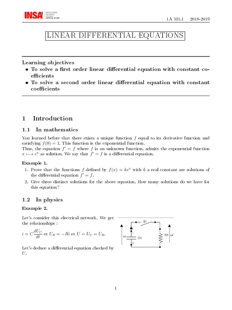 Differential Equations Pdf Equations Derivative